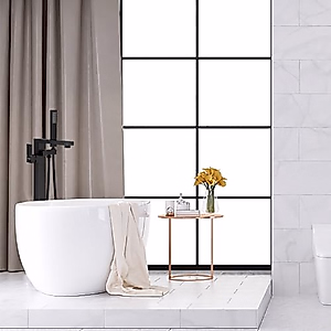 Freestanding Bathtub Faucet Single Handle Floor Mounted Tub Filler with Hand Shower in Black