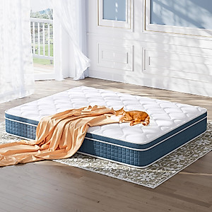 koorlian Full Size Mattress 10 Inch, Hybrid Full Mattress in a Box, Full Bed Mattress with Individual Pocket Springs and Pressure-Relieving Memory Foam, Breathable, Medium Firm Mattress 75"x54"x10"