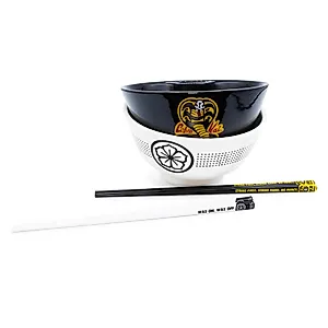 Surreal Entertainment The Karate Kid Cobra Kai and Miyagi-Do 18-Ounce Ramen Bowl Set with Chopsticks