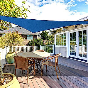 iCOVER Sun Shade Sail Canopy 16'5"x16'5"x16'5", 185GSM Fabric Permeable Pergolas Top Cover, for Outdoor Patio Lawn Garden Backyard Awning, Blue