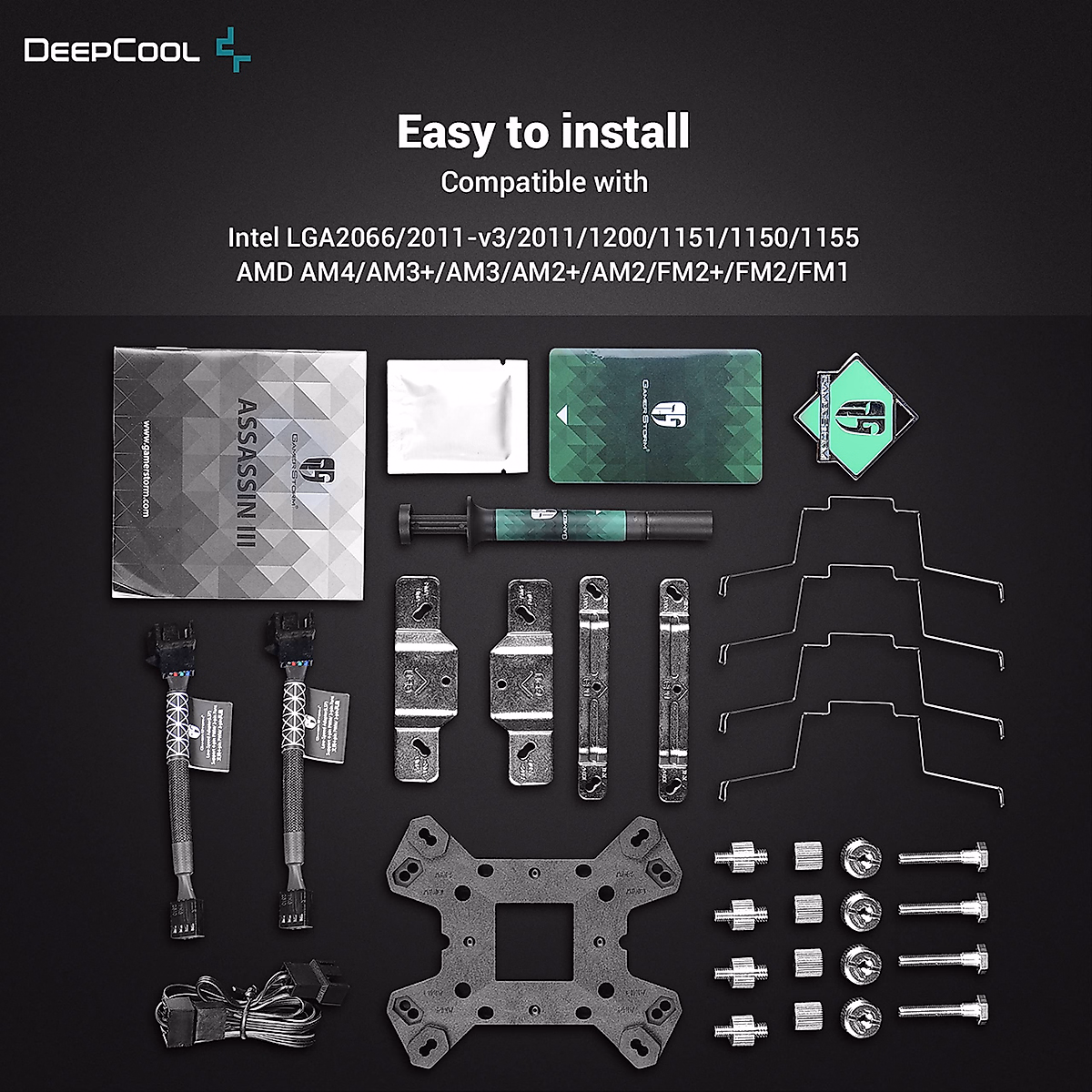 DeepCool ASSASSIN III CPU Air Cooler 280w TDP 7 Nickel Plated Copper Heatpipes Dual-Tower CPU Cooler 140mm Dual-Fan PWM 1400RPM with 90.37CFM Airflow for AMD AM4/AM5 Intel LGA 1700/1200/1151/1150/1155