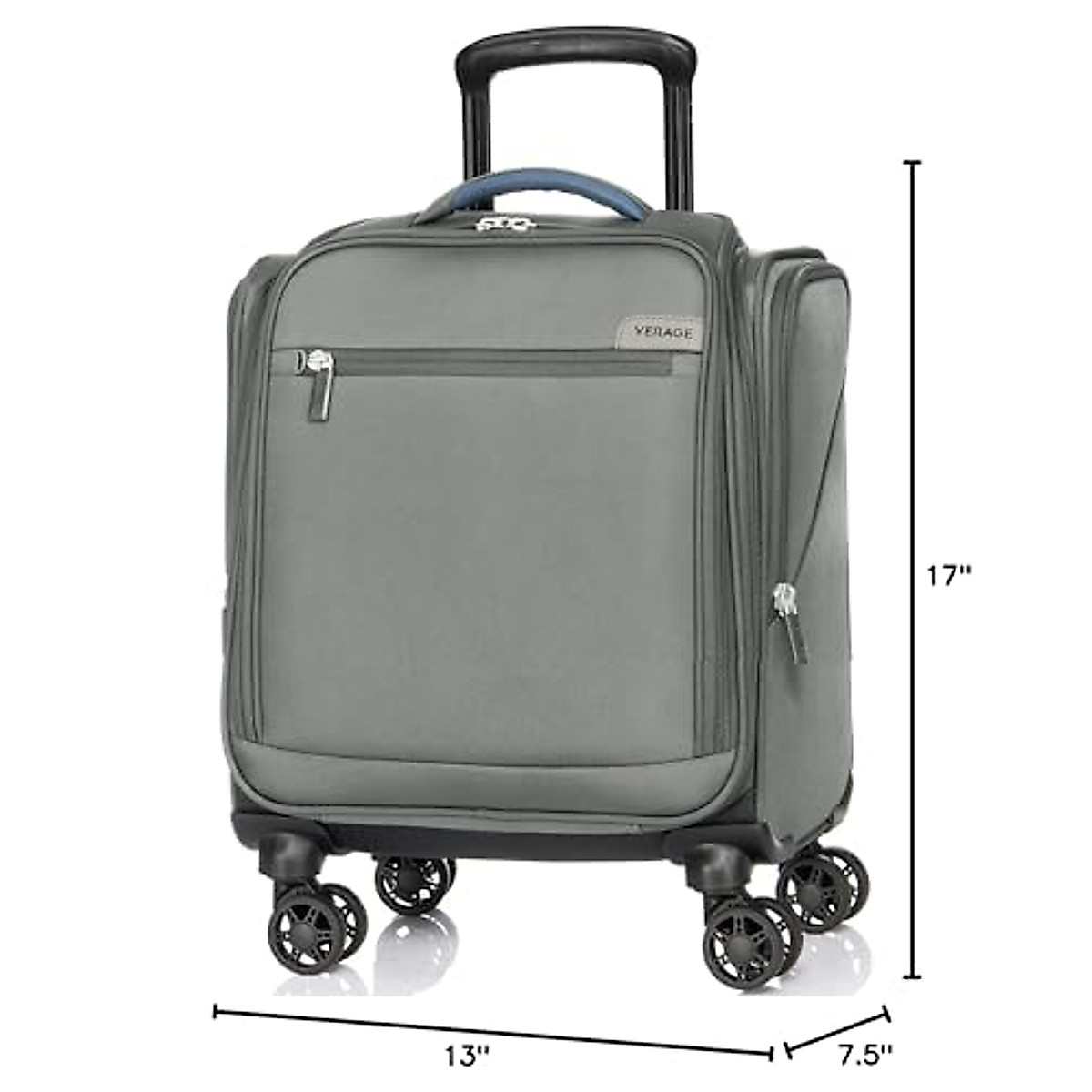 Verage Carry On Underseat Luggage with Wheels & USB Port, 14 Inch Wheeled Spinner Bag Carry-on Luggages for Airlines, Lightweight Suitcase Men Women, Pilots and Crew (14-Inch Compact)