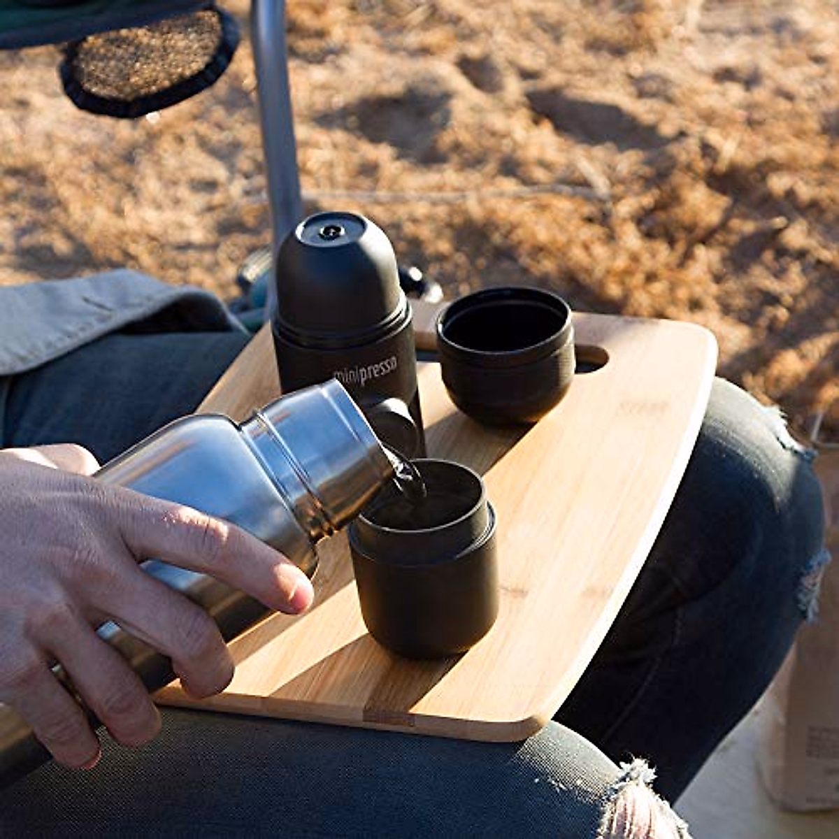 WACACO Minipresso GR, Portable Espresso Machine, Compatible Ground Coffee, Hand Coffee Make, Travel Gadgets, Manually Operated, Perfect for Camping