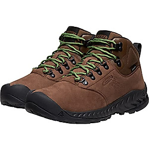 KEEN Men's NXIS Explore Mid Height Waterproof Fast Packing Hiking Boots, Bison/Campsite, 8.5