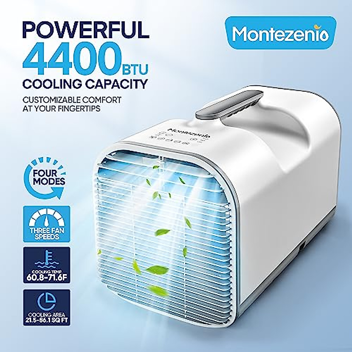 Outdoor Portable Air Conditioner for Tent Camping - Powerful Cooling for 22-86 Square Feet, 4400 BTU Truck Air Conditioner with 4 Modes & 12H Timer - Quiet Air Conditioner Fan for Outdoor and Indoor