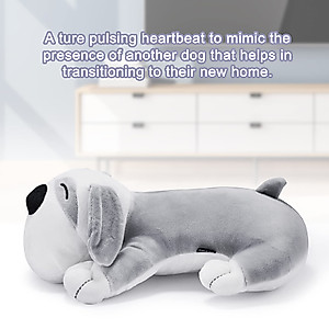 Moropaky Heartbeat Dog Toy Puppy Toy Dog Anxiety Toy to Separate Relief for Pet Cuddle Soother Comfort Calming Create Training Sleep Aid Behavioral Aid Heartbeat Stuffed Animal, Grey