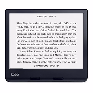 Kobo Sage | eReader | 8” HD Glare Free Touchscreen | Waterproof | Adjustable Brightness and Color Temperature | Blue Light Reduction | Bluetooth | WiFi | 32GB of Storage | Carta E Ink Technology