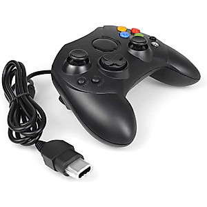 Xbox Classic Controller S-Type Wired Gamepad for Xbox S Type Console (Black and ClearBlue)