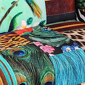 Benjara, Multicolor Benzara Vesta Bird Collage Print Settee