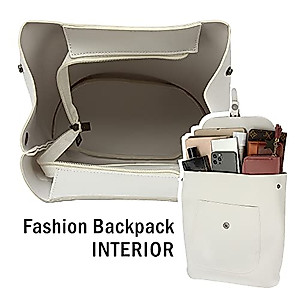 SCARLETON Backpack Purse for Women, Purses for Women, Women Backpack Purse, Top Handle Mini Backpack, Travel Backpack, H1608207902 - Off White