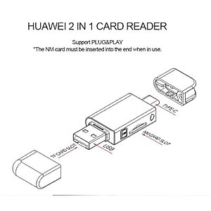 ChenYang Nano Memory Card & TF Micro SD Card to USB C & USB 2.0 Card Reader Adapter Plug & Play