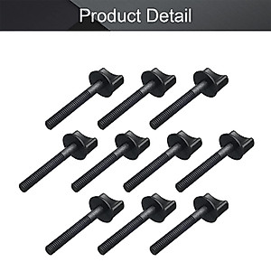 Fielect 10Pcs M6 x 40mm Nylon Thumb Screw Bolt Hand Plastic Screws Metric Thread for RC Model Aircraft Black