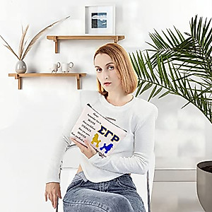 LEVLO Sorority Cosmetic Make up Bag Greek Sorority Sigma Gamma Rho Inspired Gift You Are Braver Stronger Smarter Than You Think Makeup Zipper Pouch Bag