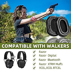 ZOHAN EP03 Gel Ear Pads for Walker’s Razor Earmuffs, Soft and Comfortable Replacement Gel Ear Cups with Sealed Bottom Shell