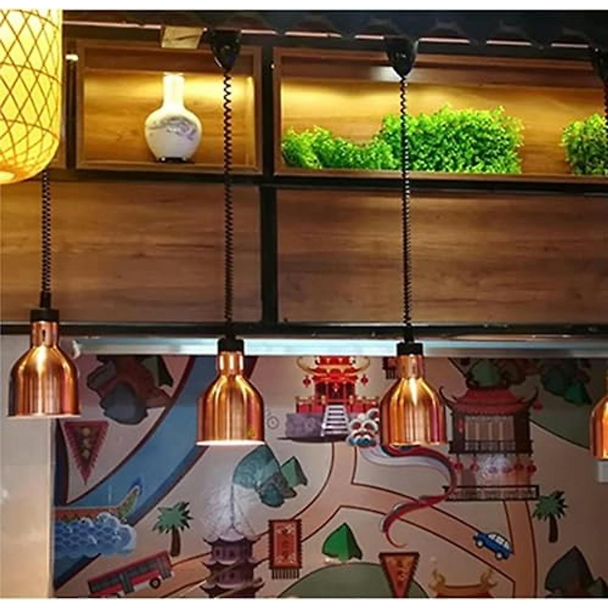 Food Insulation Lamp Commercial Food Warmers, 170mm, Buffet Electric with Bulb, Food Service Restaurant Kitchen Equipment Food Insulation Lamp Warming Equipment,