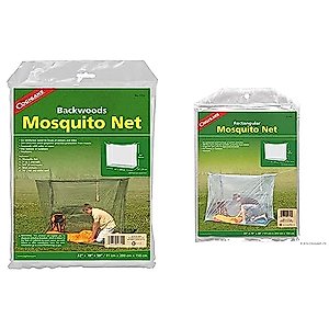 Coghlan's Single Wide Rectangular Mosquito Net, Green, Single Wide / 240-mesh & 9640 32x78 Mosquito Bed Net, Multicolor, Single Wide / 180-mesh