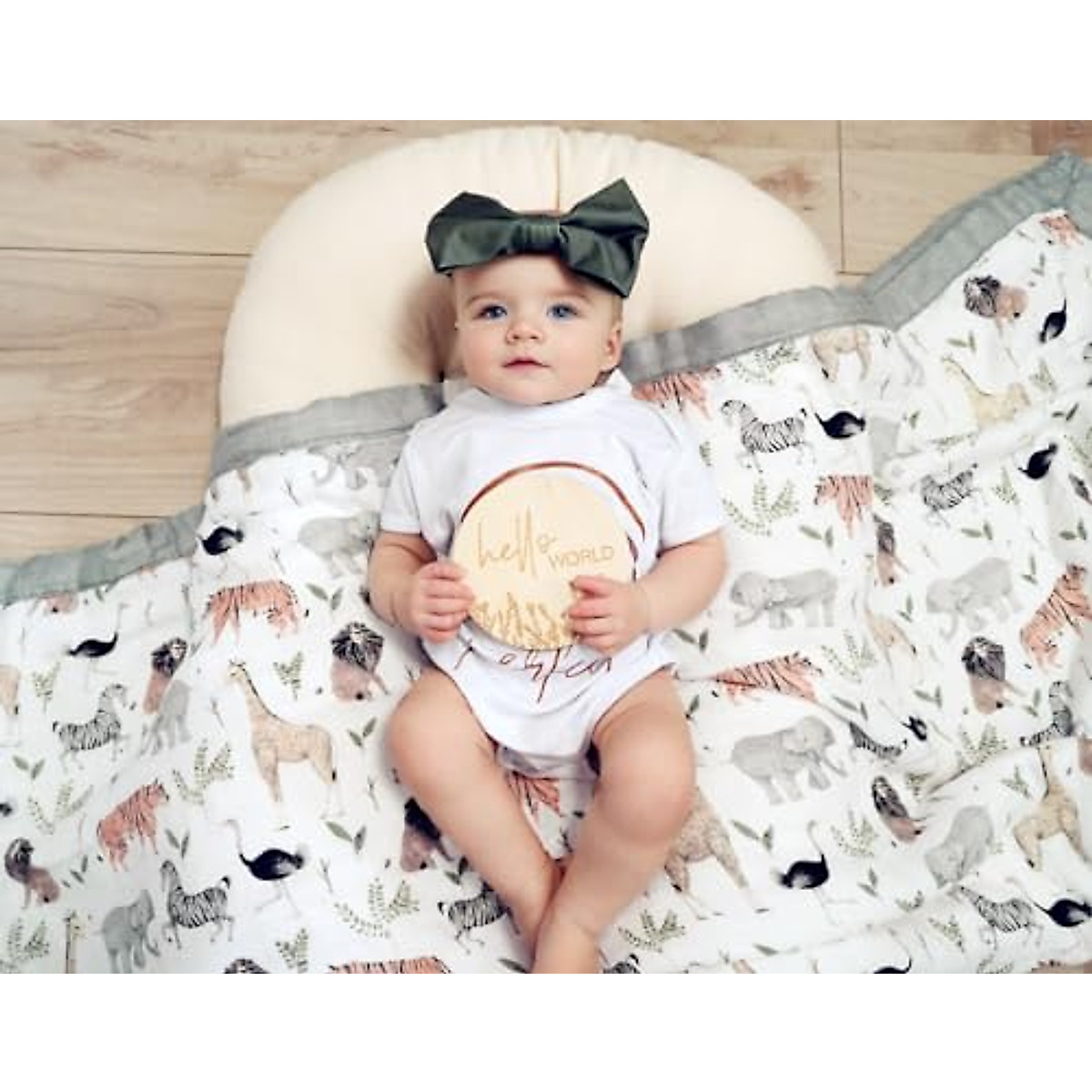 Little Jump Muslin Baby Quilt, Jungle Print Breathable Muslin Quilt Toddler Blanket - Oversized 47" x 47" - 2 Layers Muslin Crib Blanket for Baby Boy and Girls (Jungle)