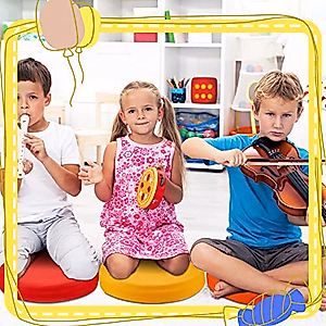 Marsui 8 Pcs 16 Inch Round Floor Cushions Flexible Seating Cushions 3.2 Inch Thicked Soft Foam Circle Seats Round Floor Seating Assorted Colored Floor Cushion for Kids, Adults, School, Office, Home