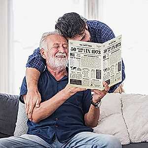 Funny 50th Birthday Card, Back in 1973 Birthday Card for Boyfriend, Happy 50th Birthday Card Gifts for Women Men, 50th Wedding Anniversary Card Gifts for Parents Couple, 10.6x7.8 inch