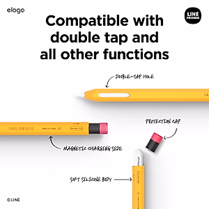 elago | LINE Friends Compatible with Apple Pencil Pro Case & Apple Pencil 2nd Generation Case, Compatible with Magnetic Charging, Double Tap, Squeeze, Haptic [Sally]