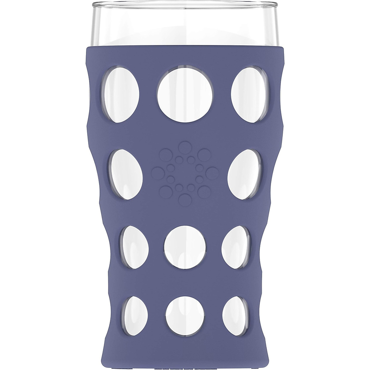 Lifefactory 20-Ounce BPA-Free Indoor/Outdoor Protective Silicone Sleeve Beverage Glass, 2-Pack, Dusty Purple