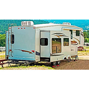 OULEME RV Leveling Blocks, Camper Leveler, 2 Packs for Dual Axle Tandem Wheel Travel Trailer Motorhome, Include 2 Curved Leveler Ramp, 2 Chock, 2 Rubber Mat, 1 T Bubble Level, 1 Storage Bag