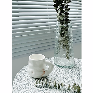 hesim Hand-Crafted Ceramic 14OZ Fat Belly Mug | Coffee Mug With Arm Handle | Fat Mug | Potbelly Coffee Mug | Father's Day Gift