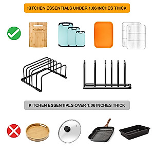 Cutting Board Organizer Rack- Metal Black Holder Stand for Cutting Boards, Baking Sheets, Cookie Pans, Cooling Small Racks Storage Stand and Bakeware for Kitchen Cabinet Countertop Bakeware Organizer