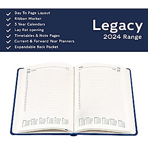 Collins Legacy 2024 Diary A5 Day To Page Diary (with Appointments) - Business Planner and Organiser - January to December 2024 Diary - Daily - Black - CL51.99-24