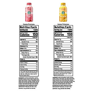 Starbucks Pink & Paradise Drink, 2 Flavor Variety Pack, Coconut Milk, 14oz Bottles (12 Pack)