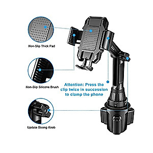 Lorima Cup Phone Holder for Car, [Easy to Install & Height Adjustable], Cup Holder Phone Mount for iPhone Samsung and All 4-6.7in Cell Phones,Cup Holder Phone Holder for Cars/SUVs/Trucks