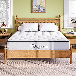 Vesgantti Full Size Mattress, 10 Inch Innerspring Multilayer Hybrid Full Mattress, Ergonomic Design with Breathable Foam and Pocket Spring Mattress Full Size, Tight Top Series Medium Firm Feel