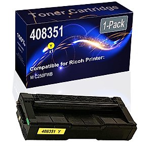 Kolasels 1-Pack (Yellow) Compatible M C250FWB Laser Printer Toner Cartridge (High Capacity) Replacement for Ricoh M C250 (408351) Printer Toner Cartridge