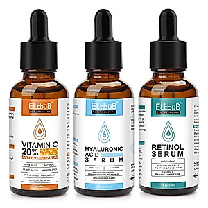 Age Defying Serum 3 Pack, Vitamin C Serum, Retinol Serum and Hyaluronic Acid Serum - Boost Skin Collagen,Hydrate & Plump Skin, Anti Aging & Wrinkle Facial Serum