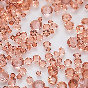 AiFanS Vase Fillers for Centerpieces Home Deco,8700 Pieces Rose Gold Diamond Table Confetti,Fake Plastic Gems for Bridal Shower,Wedding & Party Decorations