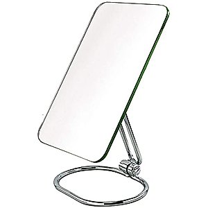 Table Desk Vanity Makeup Mirror Portable Mirror with Metal Stand Adjustable Rotation Tavel Make Up Mirror Hanging Bathroom for Shower Shaving