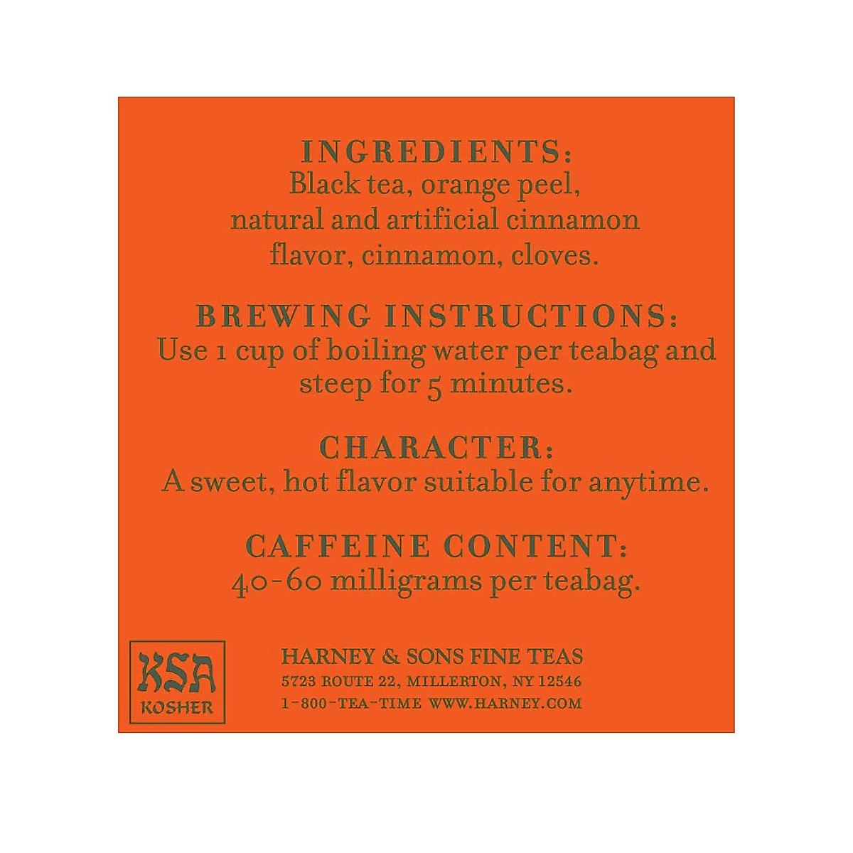 Harney & Sons Hot Cinnamon Spice Tea, 50 Tea Bags