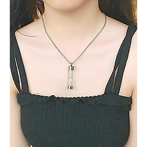 YOUFENG Urn Necklace for Ashes Timeless Hourglass Memorial Pendant Keepsake Cremation Jewelry for Human Pet Ashes Silver