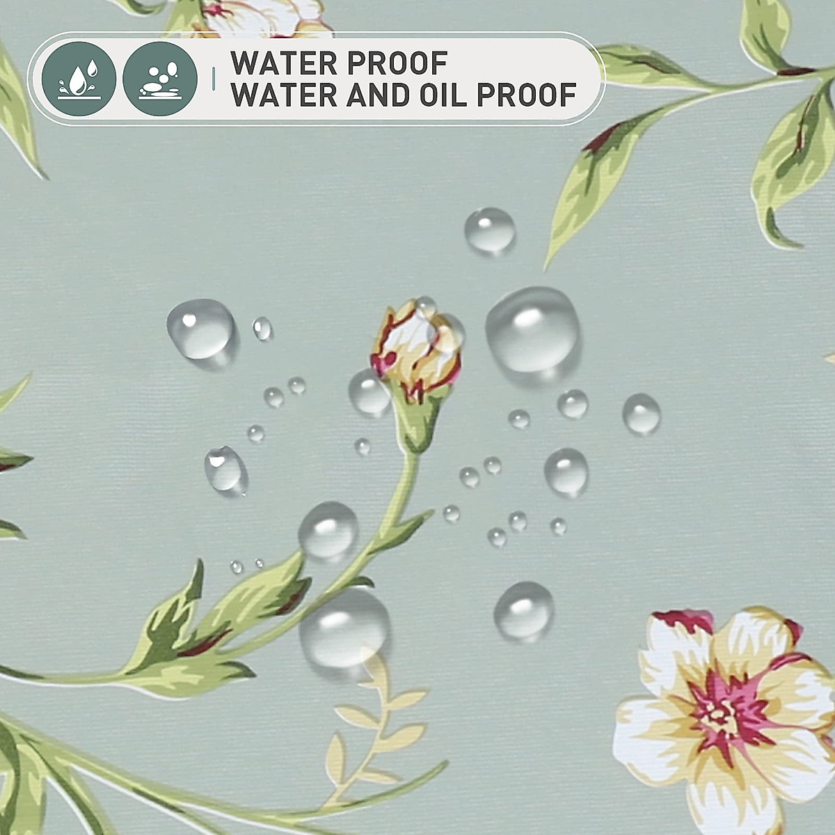 Vonabem Vinyl Tablecloth with Flannel Backing, Plastic Water Oil Proof Rectangle Table Cloth Cover, PVC Table Cloths for Camping Picnic Dining Indoor Outdoor(Green,52X70IN)