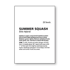 Burpee Elite Hybrid Summer Squash Seeds 25 seeds