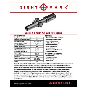 Sightmark Core TX 1-4x24AR-223 BDC Riflescope
