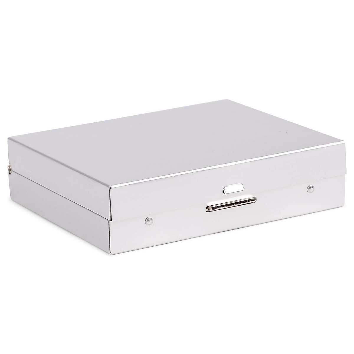 Divinity Boutique Brushed Silver Tone 3 x 2 Stainless Steel Metal Standard Dice Boxed Set of 5