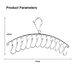 BEVIEVER Hat Rack for Baseball Caps, Stainless Steel Hat Organizer with 12 S Hooks, Hat Storage for Baseball Caps Set of 2, No Hats Included