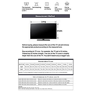 YIJIAFEIFEI Dust Cover with Openable Front Flap LCD TV Display Dust Cover Decorative Paintings Lace TV Cover for Curved/Flat TV(Size:40 inch)