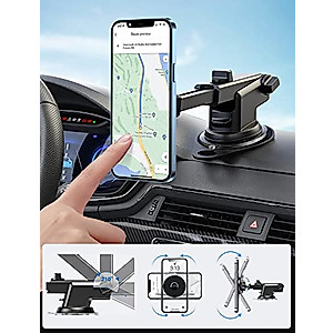 Ciencimy Compatible with MagSafe Car Mount for Car Windshield/Dashboard/Air Vent Long Arm Magnetic Phone Holder for iPhone 13 12 Pro Max Mini [Ultra Stable & Strong Suction] Suction Cup Phone Holder