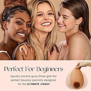 Vollence C Cup Silicone Breast Forms Bra Enhancer Inserts Concave Bra Pads - Suntan