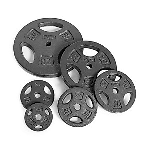 WF Athletic Supply Cast Iron 1-Inch Standard Grip Plate for Strength Training, Muscle Toning, Weight Loss & Crossfit - Multiple Choices Available