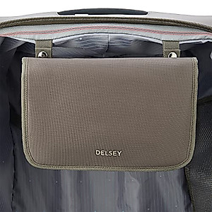 DELSEY Paris Helium DLX Softside Expandable Luggage with Spinner Wheels, Mocha, Checked-Medium 25 Inch
