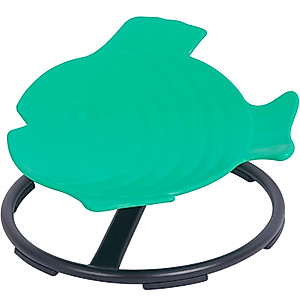 HAPPYMATY Sit and Spin Spinning Activity Toy for Toddlers with Arm Rest and Swivel, Wobble Chair - Sensory Spinning Seat for Kids, Training Body Coordination, Green