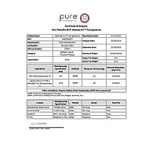 Pure Therapro Rx Ultimate K2 Supplement | Liquid Full Spectrum Vitamin K2 Drops | 680mcg Vegan K2 as All-Trans MK4 & Patented MenaQ7 MK7 | Supports Bone Health + Beautiful Skin & Hair | 90 Servings